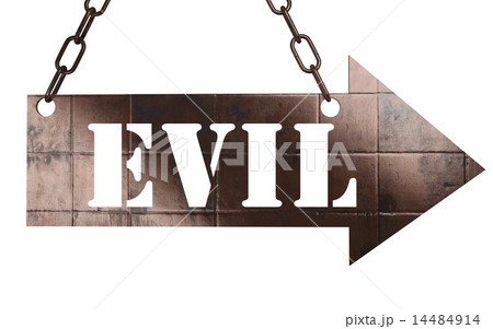 evil word on metal pointerのイラスト素材 [14484914] - PIXTA