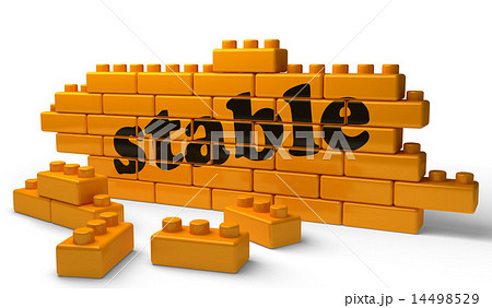 stable word on yellow brick wallのイラスト素材 [14498529] - PIXTA