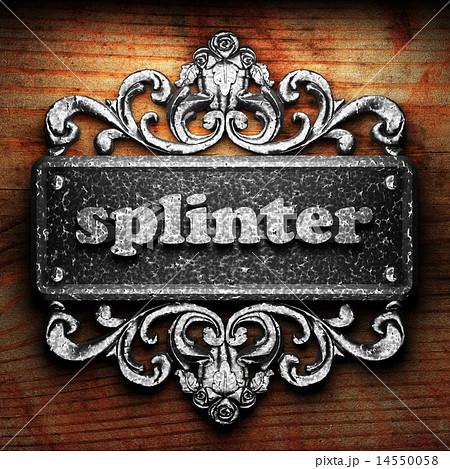 splinter word of iron on wooden backgroundのイラスト素材 [14550058] - PIXTA