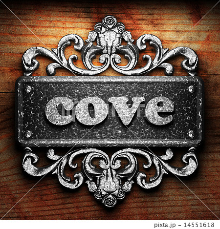 cove word of iron on wooden backgroundのイラスト素材 [14551618] - PIXTA