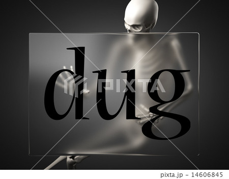dug word on glass and skeletonのイラスト素材 [14606845] - PIXTA