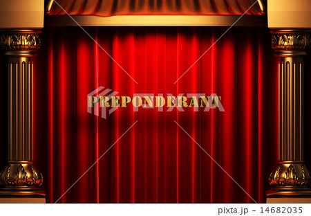 preponderant golden word on red curtainのイラスト素材 [14682035] - PIXTA