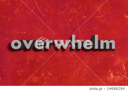 overwhelm word on red wallのイラスト素材 [14686284] - PIXTA