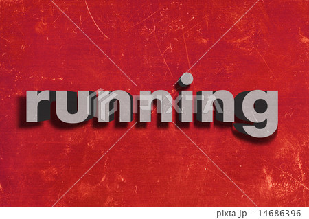 running word on red wallのイラスト素材 [14686396] - PIXTA