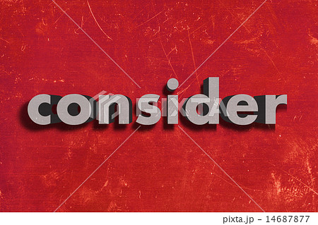 consider word on red wallのイラスト素材 [14687877] - PIXTA