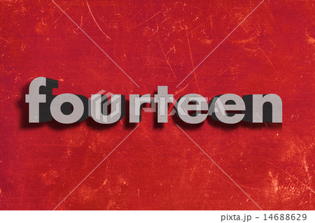fourteen word on red wallのイラスト素材 [14688629] - PIXTA