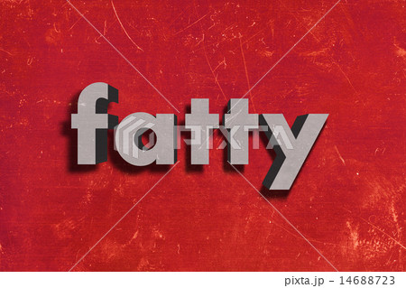 fatty word on red wallのイラスト素材 [14688723] - PIXTA