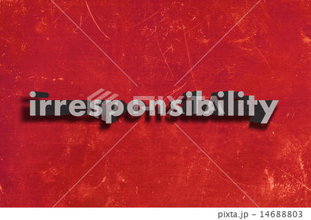 irresponsibility word on red wallのイラスト素材 [14688803] - PIXTA