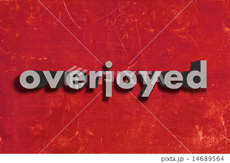 overjoyed word on red wallのイラスト素材 [14689564] - PIXTA