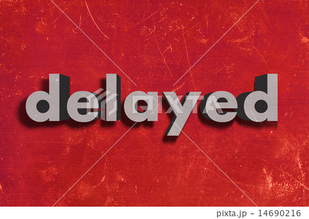 delayed word on red wallのイラスト素材 [14690216] - PIXTA