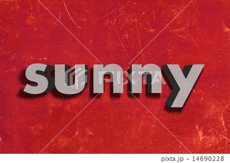 sunny word on red wallのイラスト素材 [14690228] - PIXTA