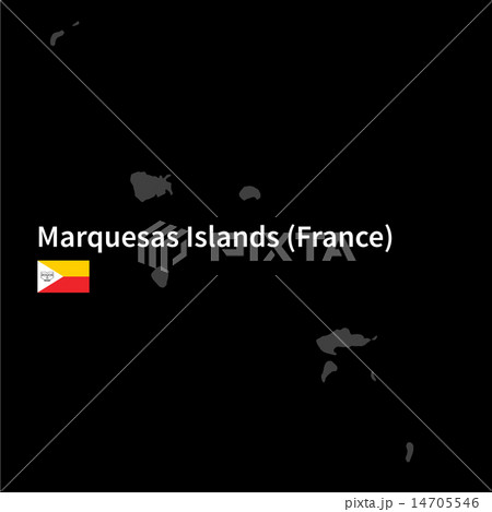 Detailed map of Marquesas Islands with flag on...のイラスト素材 [14705546] - PIXTA