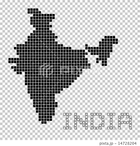 Indian dot map (black) - Stock Illustration [14728204] - PIXTA