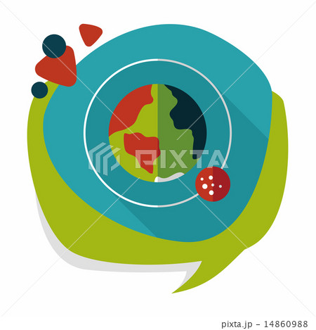 Space planet flat icon with long shadow,eps10のイラスト素材 [14860988] - PIXTA