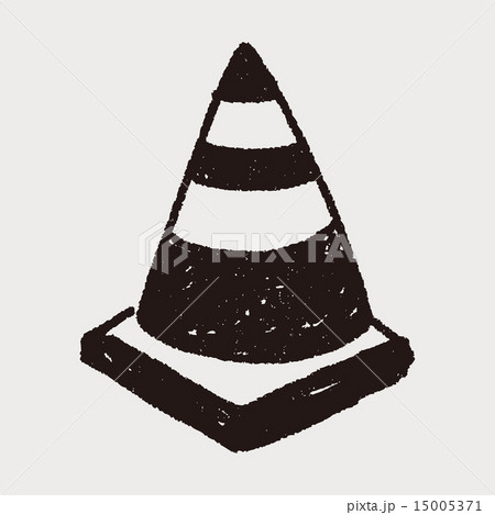 Triangular cone doodle drawingのイラスト素材 [15005371] - PIXTA