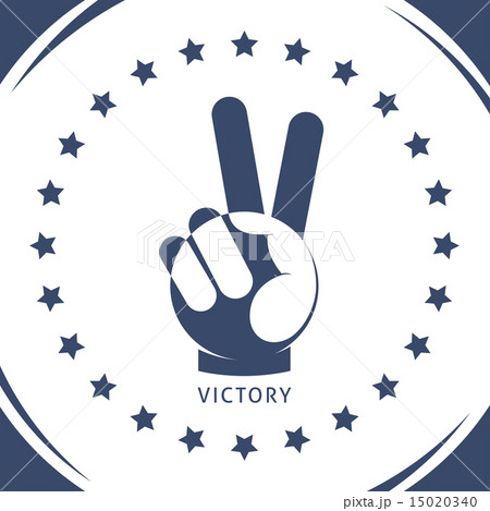 Geometric hand gesture of victoryのイラスト素材 [15020340] - PIXTA