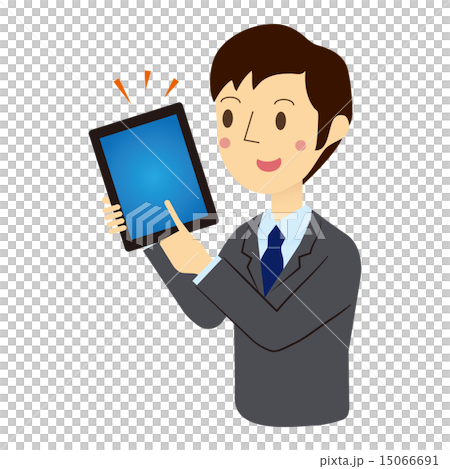 A businessman to explain with a tablet terminal - Stock Illustration ...