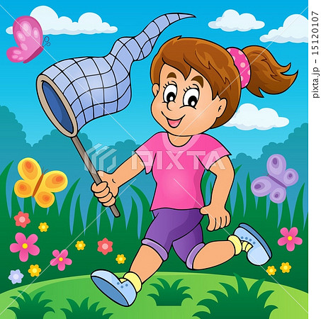 Girl Chasing Butterfly