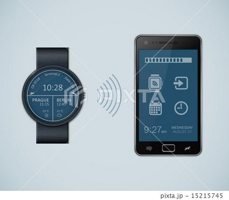 Smartwatch and smartphone communicationのイラスト素材 [15215745] - PIXTA