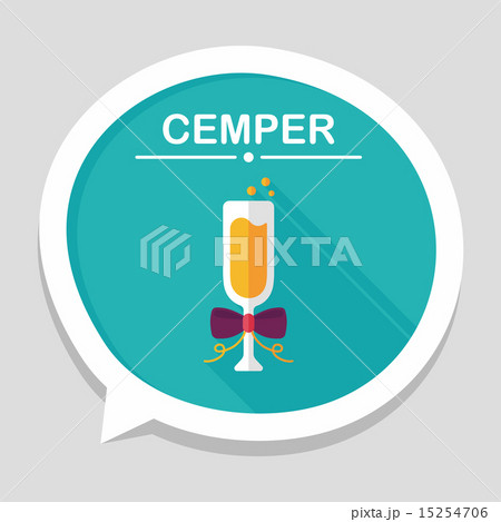 Champaign flat icon with long shadow, eps10のイラスト素材 [15254706] - PIXTA