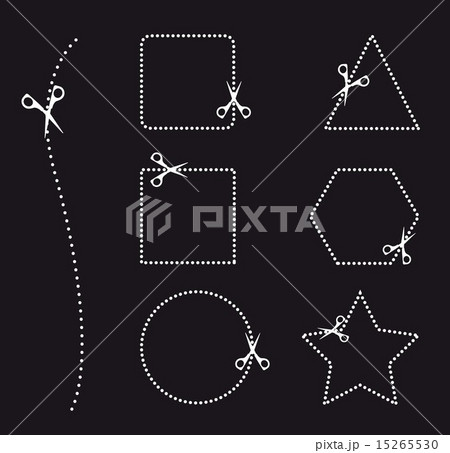 cutting areas with scissors on black background...のイラスト素材 [15265530 ...