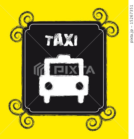 grunge taxi stamp over yellow background vector...のイラスト素材 [15267351 ...