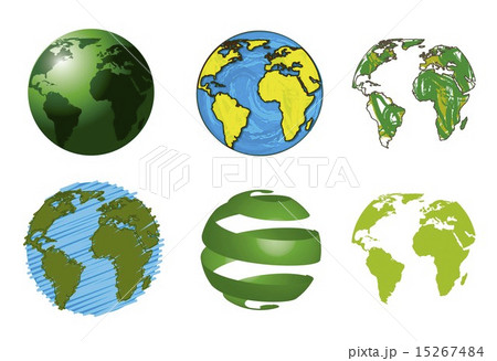 six planets isolated over white background...のイラスト素材 [15267484] - PIXTA