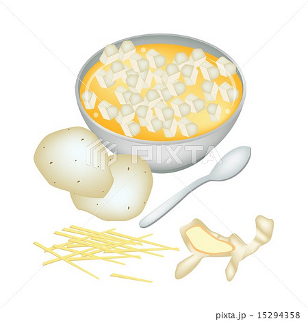 Sweet Dessert of Potatoes in Ginger Teaのイラスト素材 [15294358] - PIXTA