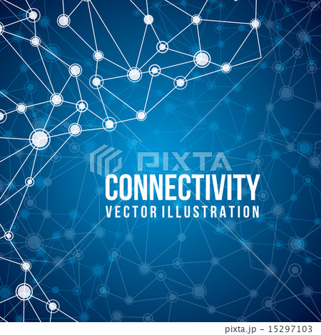 connectivity design over blue background vector...のイラスト素材 [15297103 ...