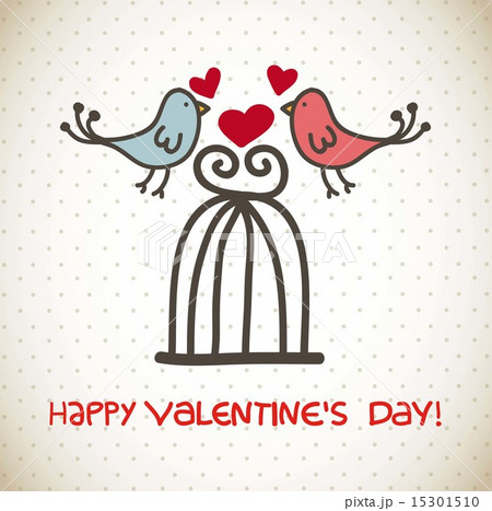 happy valentines day card over vintage...のイラスト素材 [15301510] - PIXTA