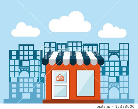 Building design over blue background vector...のイラスト素材 [15323000] - PIXTA