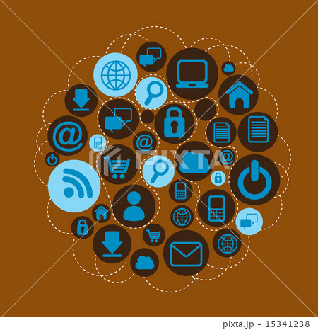 internet icons over brown background vector...のイラスト素材 [15341238] - PIXTA