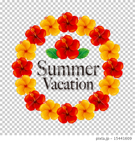 Hibiscus frame / red and yellow - Stock Illustration [15441609] - PIXTA