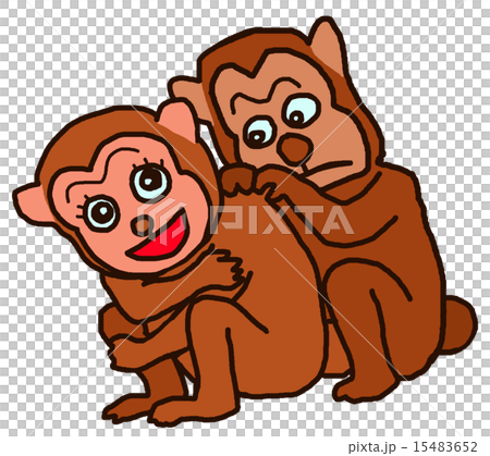 A monkey grooming - Stock Illustration [15483652] - PIXTA