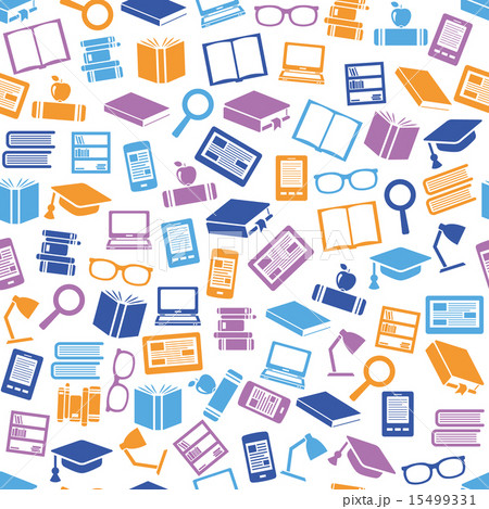 reading seamless patternのイラスト素材 [15499331] - PIXTA
