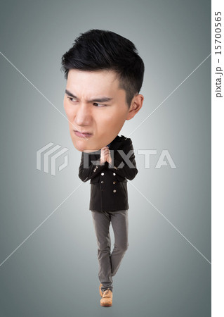 Funny Asian big head manの写真素材 [15700565] - PIXTA