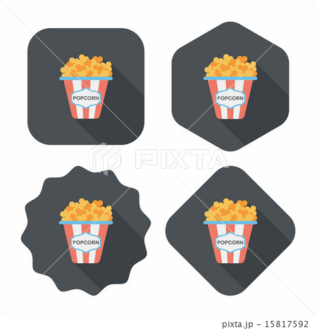 Popcorn flat icon with long shadow,eps10のイラスト素材 [15817592] - PIXTA