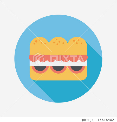 sandwich flat icon with long shadow,eps10のイラスト素材 [15818482] - PIXTA