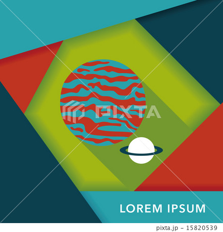 Space planet flat icon with long shadow,eps10のイラスト素材 [15820539] - PIXTA