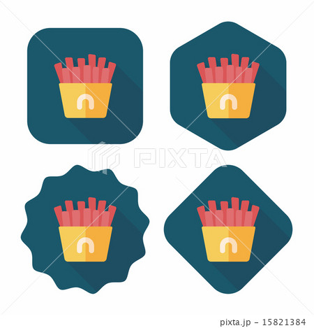 french fries flat icon with long shadow,eps10のイラスト素材 [15821384] - PIXTA