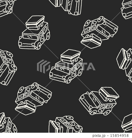doodle travel car seamless pattern backgroundのイラスト素材 [15854958] - PIXTA