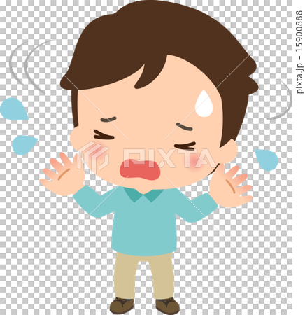 Men shaking their heads with both hands - Stock Illustration [15900888 ...