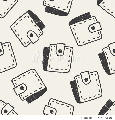 wallet doodle drawing seamless pattern backgroundのイラスト素材 [15917830] - PIXTA