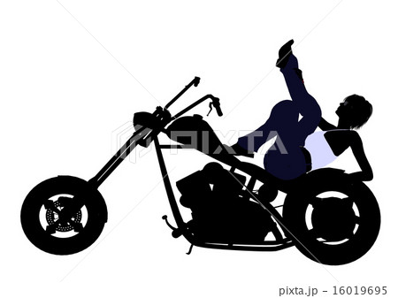 Female Biker Silhouetteのイラスト素材 [16019695] - PIXTA