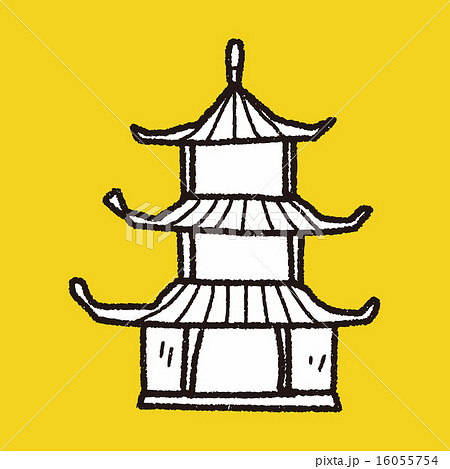 Traditional Chinese House Drawing
