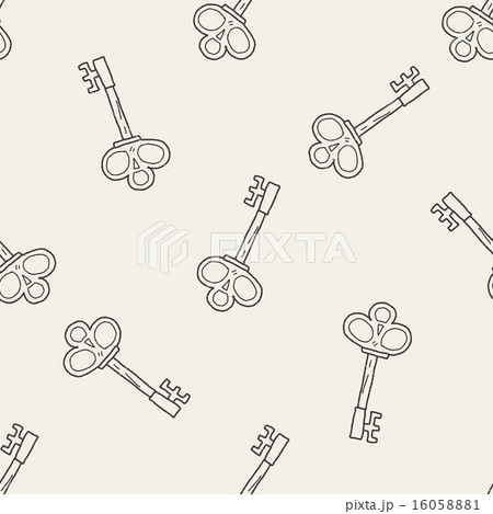 old key doodle seamless pattern backgroundのイラスト素材 [16058881] - PIXTA
