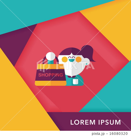 SALE Shopaholic flat icon with long shadow,eps10のイラスト素材 [16080320] - PIXTA