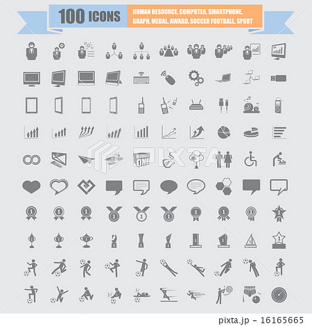 100 Universal Standard Icons vectorのイラスト素材 [16165665] - PIXTA
