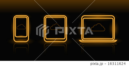Vector neon technology iconsのイラスト素材 [16311624] - PIXTA