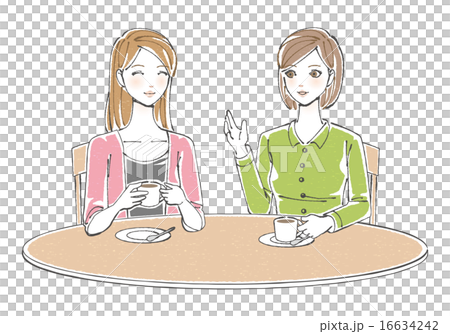 Female illustration talking while making tea - Stock Illustration ...